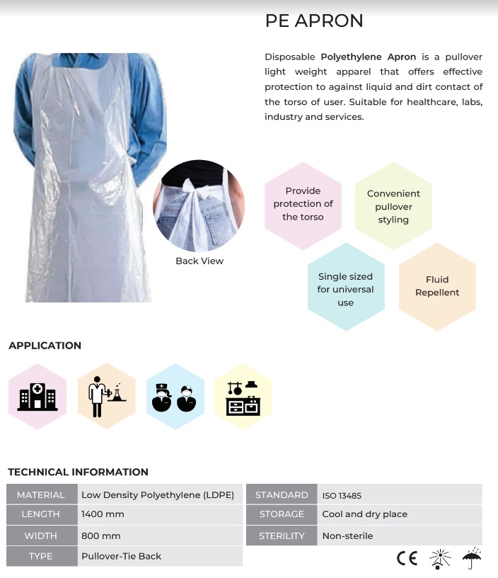 DISPOSABLE PLASTIC APRON